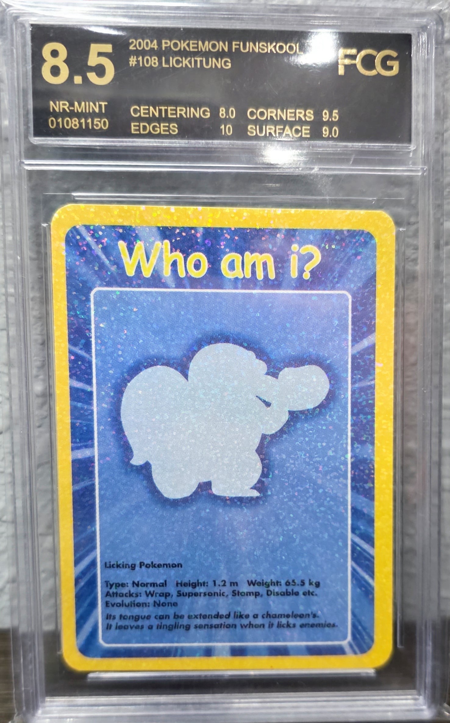 Lickitung Who Am I? Funskool Card FCG 8.5 – Envy Card Store